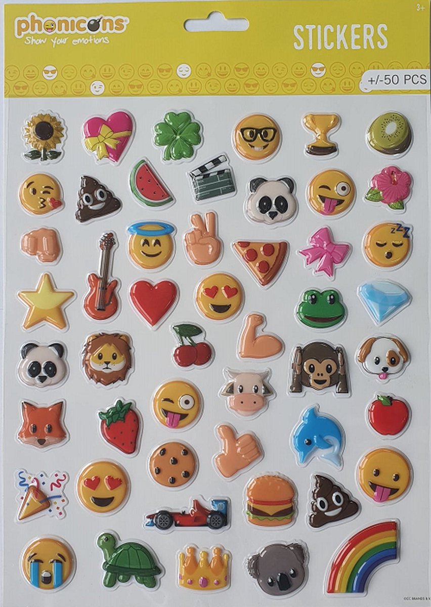 Emoticons Stickervel - Emoji - 3D Stickers - Knutselen - Phonicons ...