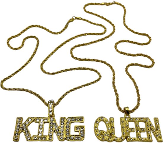 King & Queen Kettingen/Chains/Hangers Koppel, Couple, Goudkleurig ...
