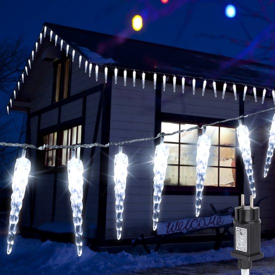 40 led verlichting ijspegels Koud wit - 10cm | bol.com