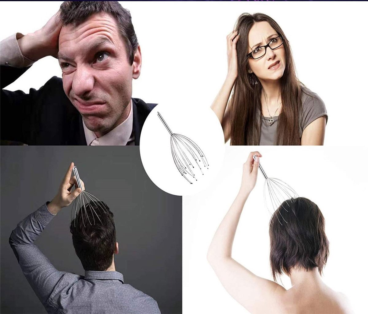 Masseur de tête et gratte-dos Amélioré avec 20 griffes de grattage avec ...