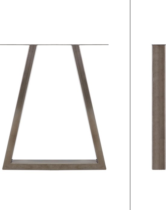 Set van 2 Trapeziumvormige design tafelpoten, antraciet, 60x72 cm ...