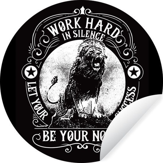 WallCircle - Muurstickers - Behangcirkel - Leeuw - Vintage - Quote - 80x80 cm -... | bol