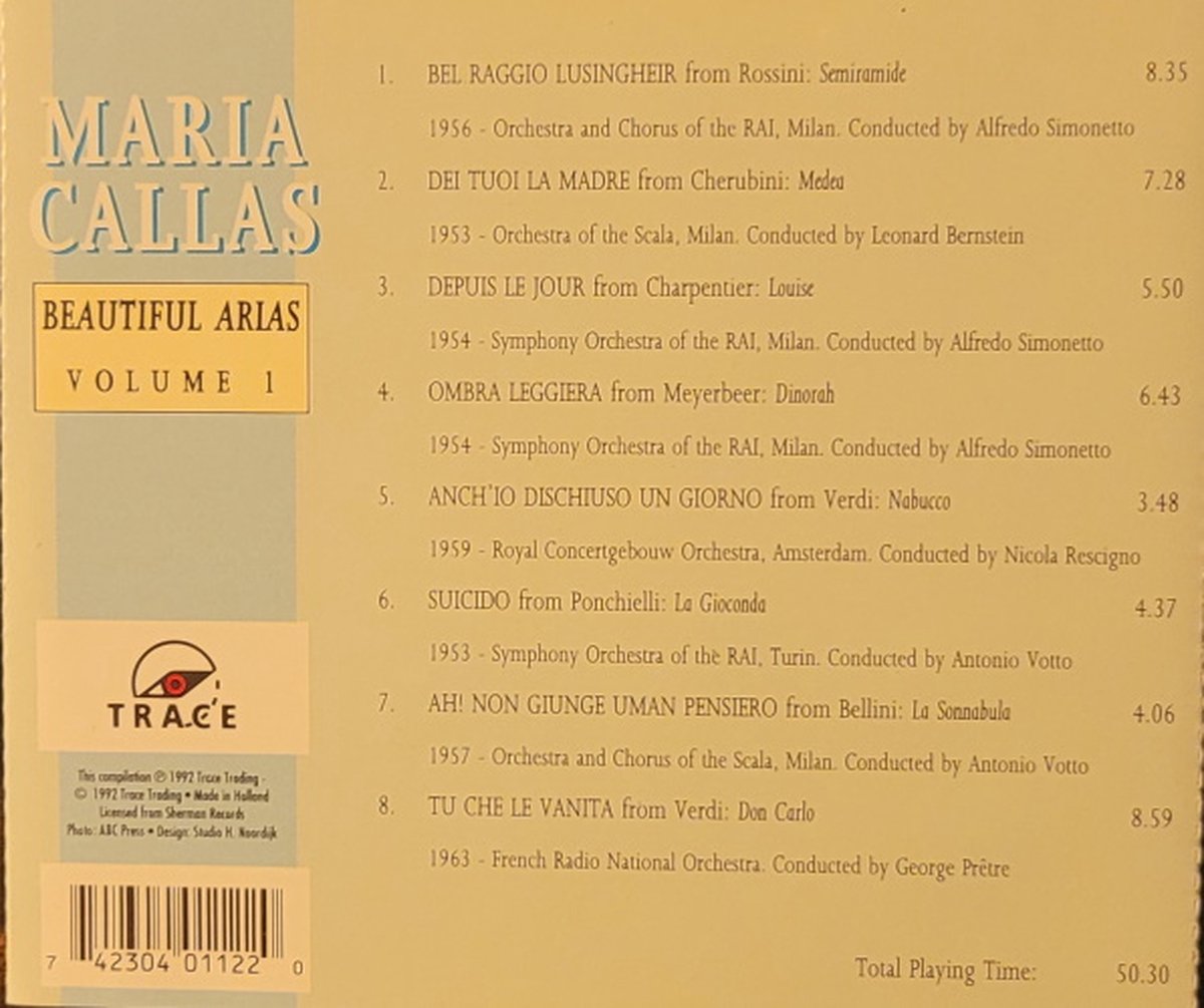 Beautiful Arias Vol. 1, Maria Callas | Muziek | bol.com
