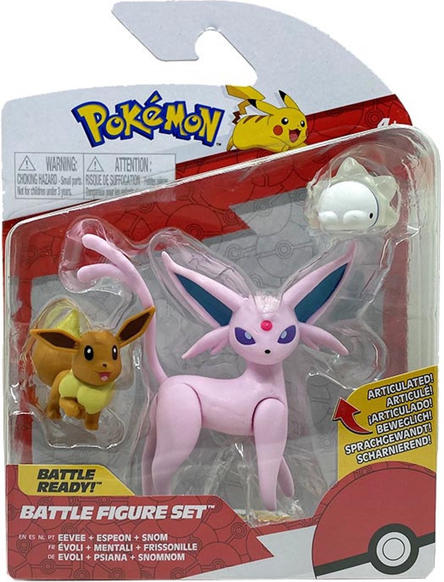 Pokemon Battle Figure 3-Pack - Eevee, Espeon, Snom | bol