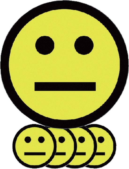 Smit Visual - Magneet smiley 50mm emotie neutraal geel | bol