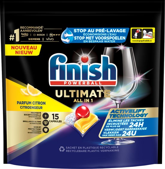 Finish Ultimate Citroen Vaatwastabletten - 15 Stuks | bol