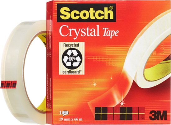 Plakband Scotch Crystal 600 19mmx66m transparant | 12 stuks | bol.com