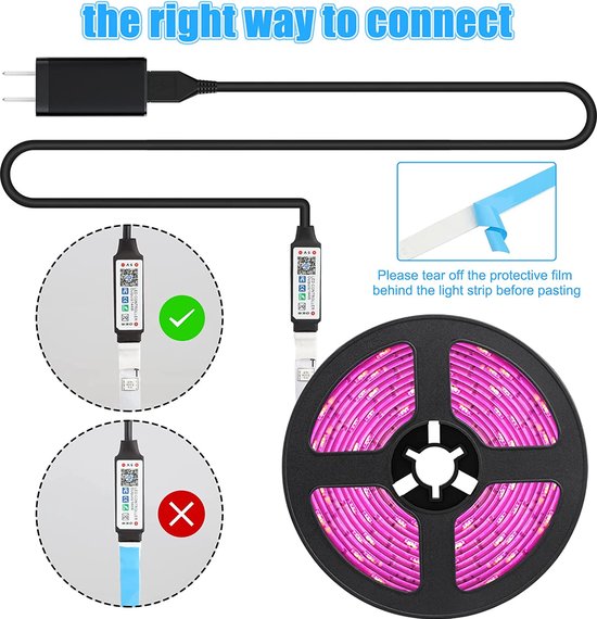 DIY LED strip 5 Meter DMV WiFi Instelbaar met timers ed Via Google Home ...