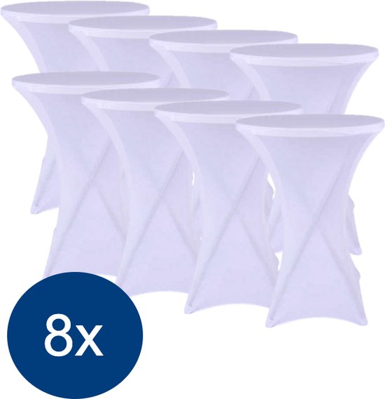 Statafelrok Wit 80cm - Statafelhoes - Tafelrok - Set van 8 - ∅80-85x110cm -... | bol