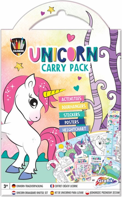 Unicorn - knutsel set - carry pack - grafix - teken kleur plak en doe ...
