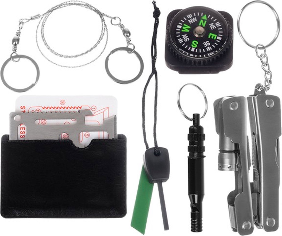 Survival Set Zwart - 7-in-1 - Waterproof - Outdoor Survival Kit ...