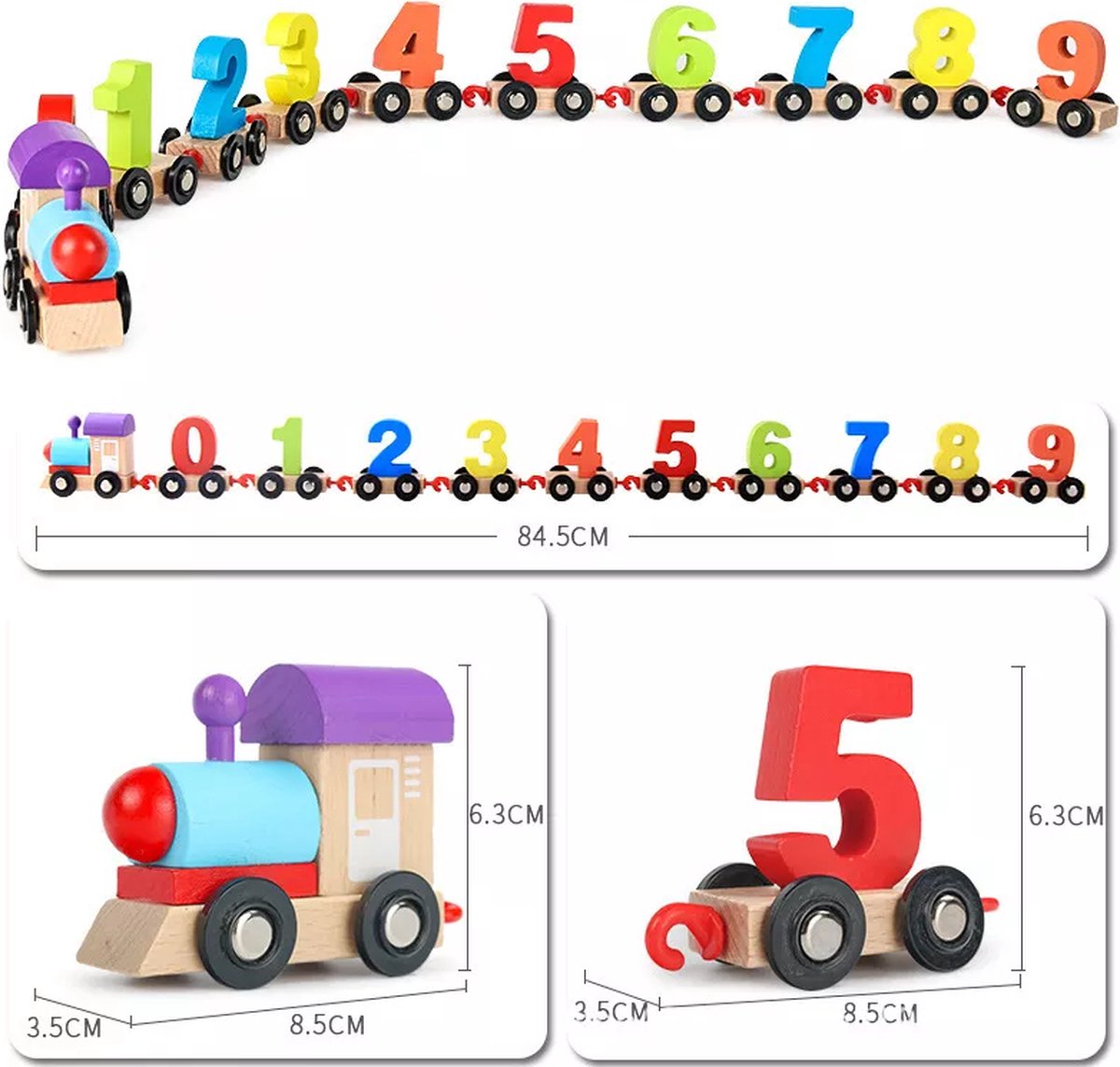 Houten Trein Speelgoed -Trein set voor kinderen - Mini trein autos voor ...