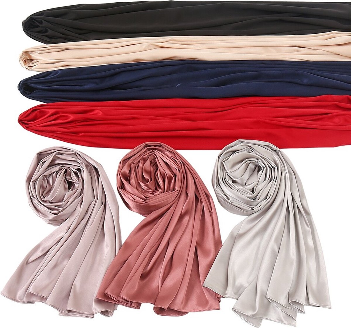 Satijnen Sjaal Dames - Lila - Zachte Omslagdoek - 180*70 cm - Kerst ...