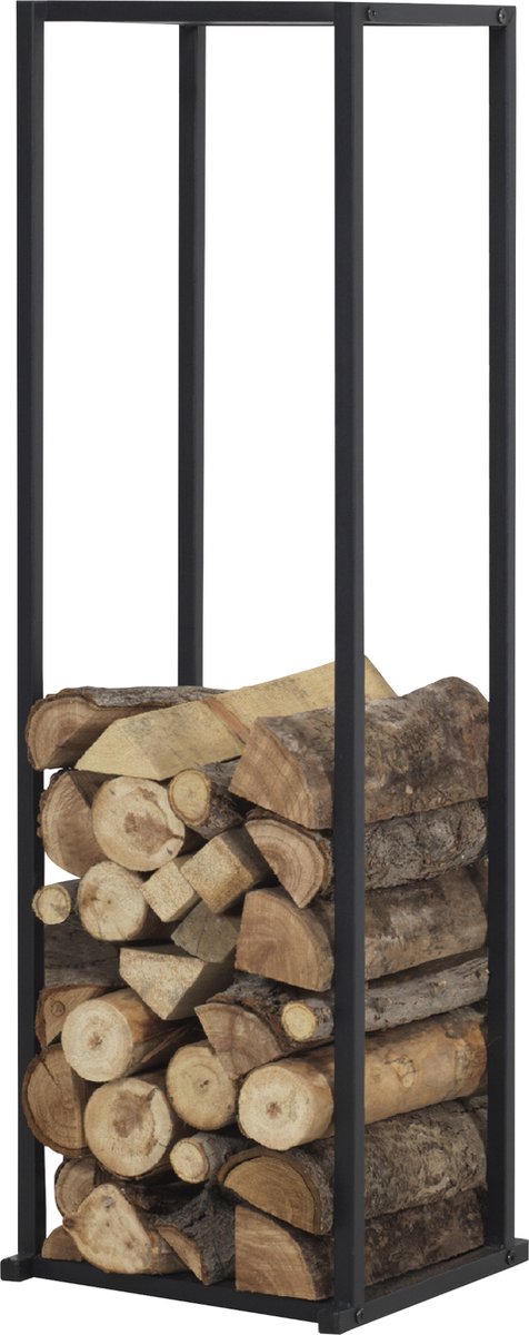 Brandhout rek Tibro houtopslag 35x35x120 cm zwart | bol.com