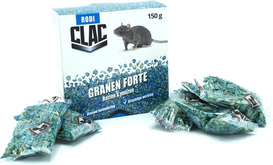 Rodi Clac Granen Forte 150gram - Rattengif - Muizengif - Muizenkorrels ...