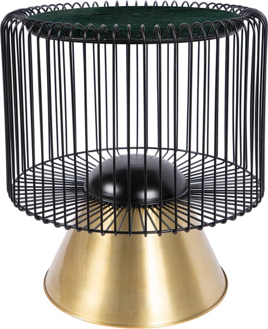 Mooyak - Bijzettafel - Marmer - IJzer - Groen / Zwart / Goud | bol