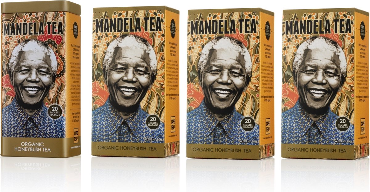 Mandela Tea - Biologische Honeybush - Geschenkset - 1 Theeblik en 3 ...