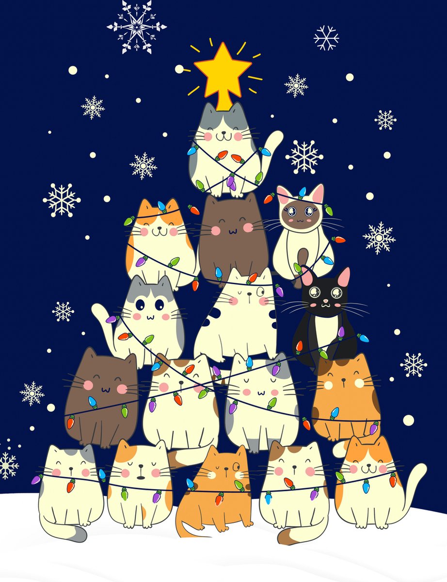Moyze Kerst - Kerstkaart - Katten Boom - Cat Tree - katten | bol.com