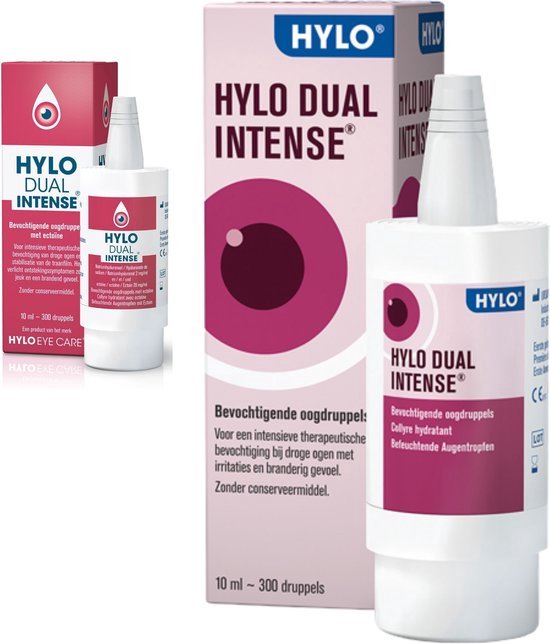 HYLO-DUAL INTENSE® 300 Oogdruppels Droge Ogen - 10ml + 1 Stuk Systane ...