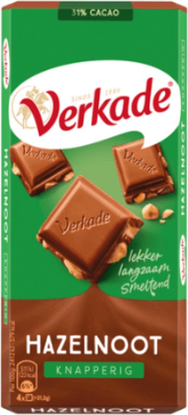 Verkade | Tablet | Hazelnoot | Melk | 10x 111gr | bol