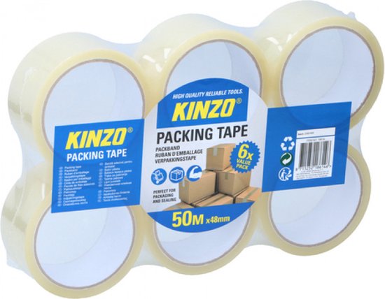 KINZO - Verpakkingstape 6 stuks - 50 meter | bol