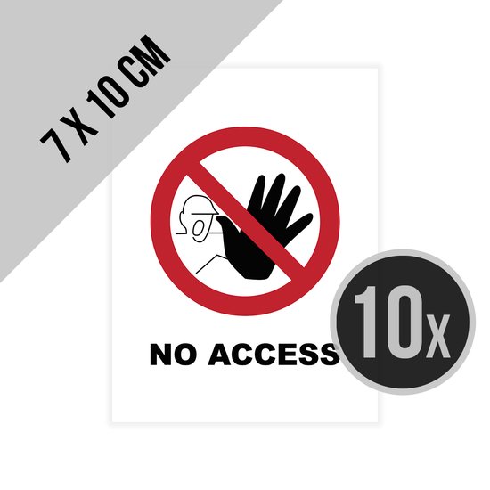 Stickers | Pictogram | 10 stuks | "No acces" | 7 x 10 cm | Verboden ...