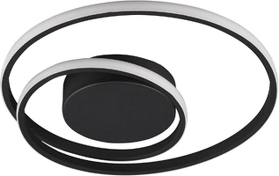 Industriële Plafonnière Zibal - Metaal - Zwart | bol