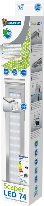 Superfish Scaper Led 74 cm - Aquarium LED Verlichting - 28 Watt | bol