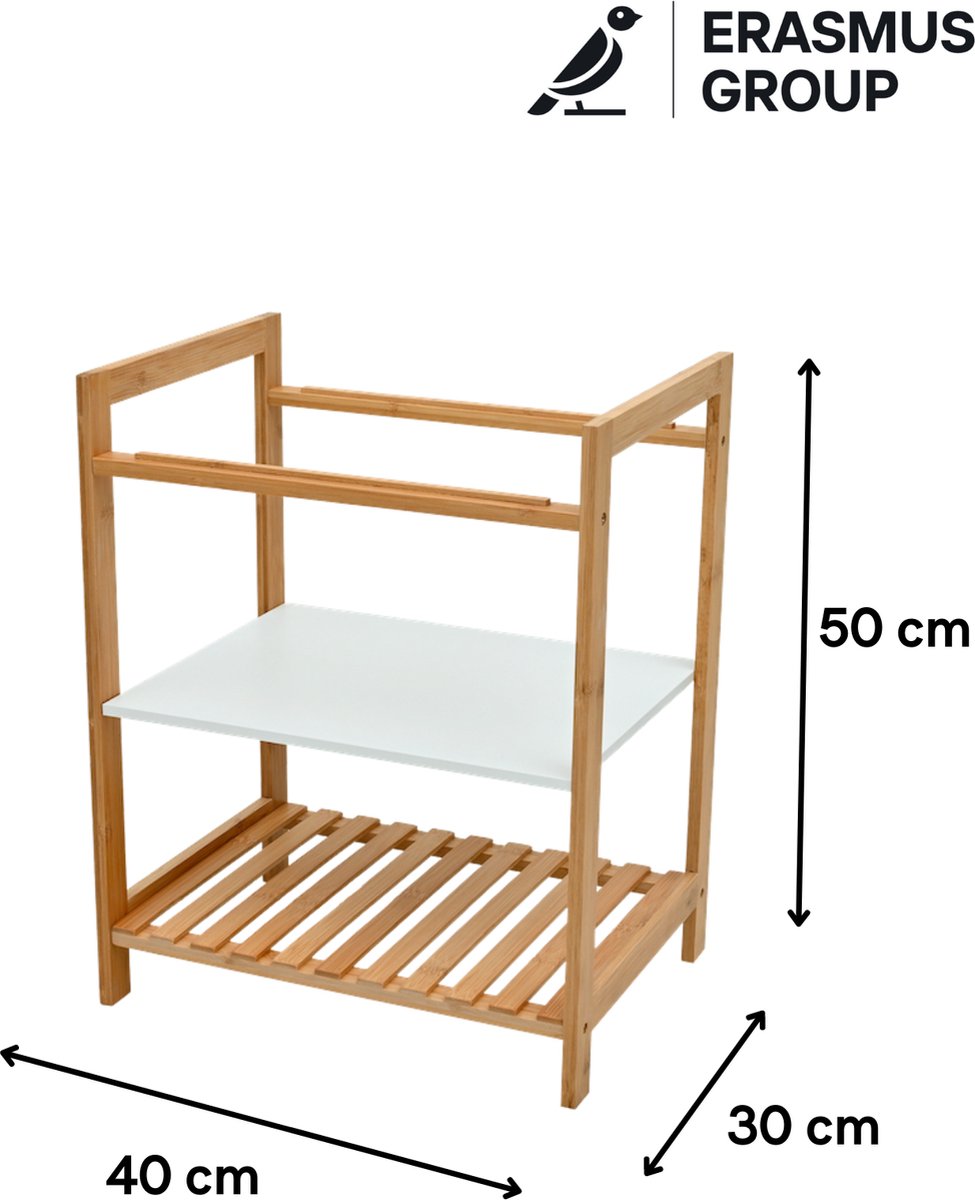 Erasmus - Moderne Houten Rek - Landelijk - 3 Lagen - Woondecoratie - 40 ...