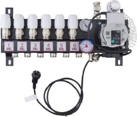 Standaard vloerverwarming 6 groeps stalen verdeler | bol.com