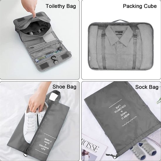 Packing Cubes Set Kleding Organizer Voor Reis Koffer Opbergzakken Voor ...