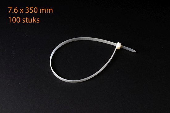 Kabelbinders / ty-raps wit weerbestendig 350 x 7,6 mm 100 stuks | bol.com