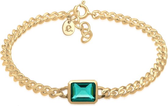 Elli PREMIUM Dames Armband dames kwarts edelsteen groen in 925 sterling ...