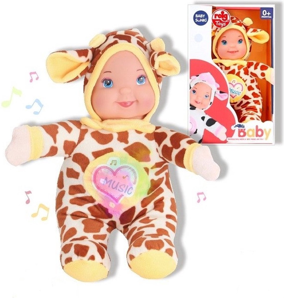 Babypop Reig 35 cm Giraf Muzikale Knuffel | bol