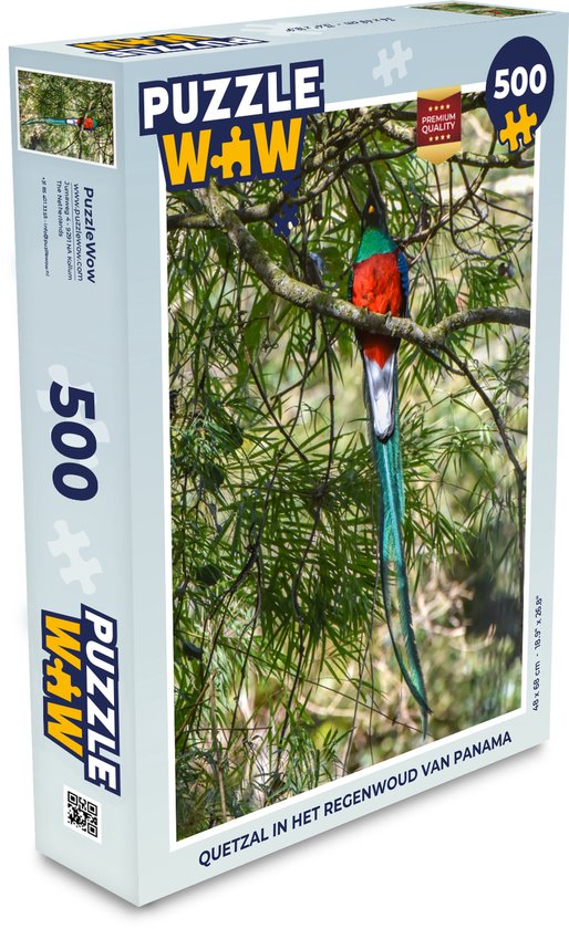 Puzzel Quetzal in het regenwoud van Panama - Legpuzzel - Puzzel 500 ...
