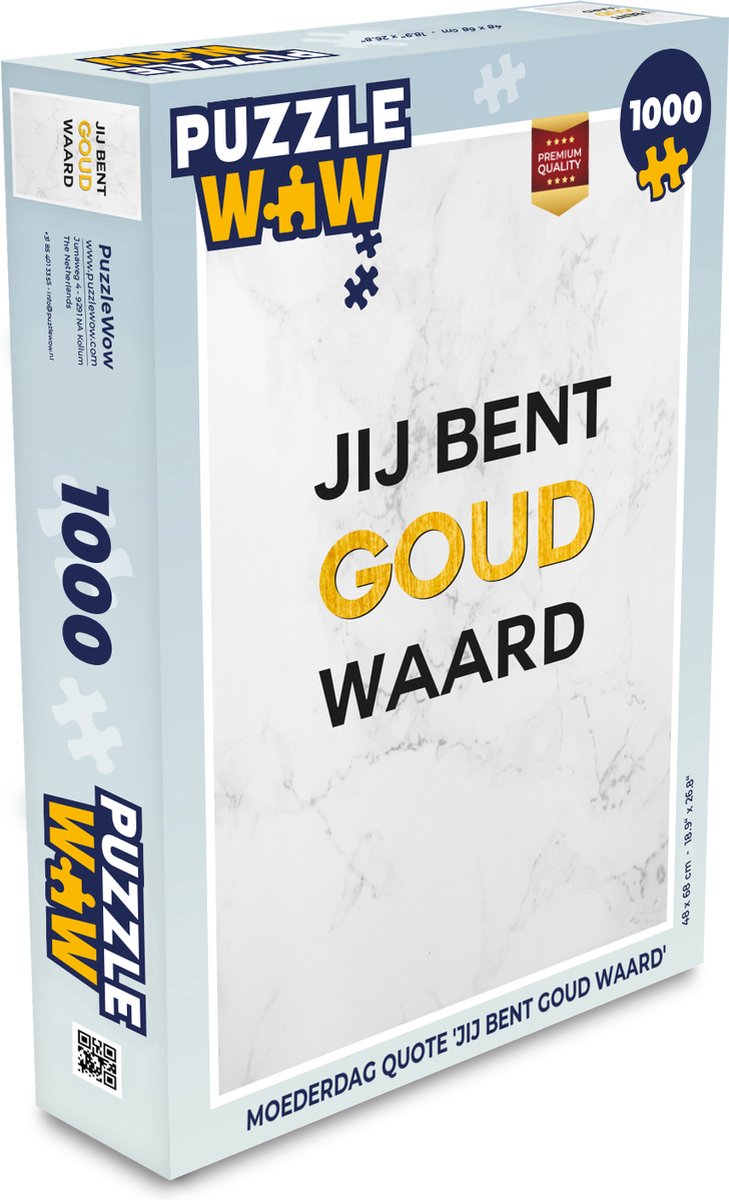 Puzzel Mama - Quotes - Jij bent goud waard - Spreuken - Legpuzzel ...