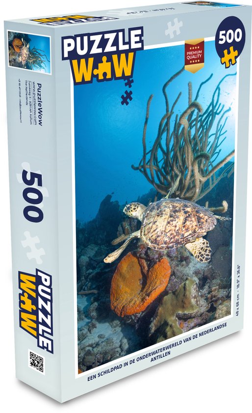 Puzzel Een schildpad in de onderwaterwereld van de Nederlandse Antillen ...