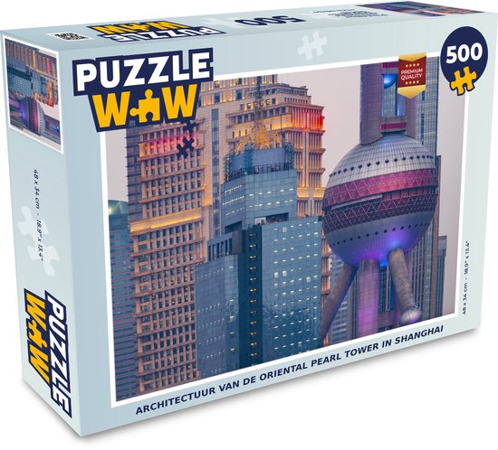 Puzzel Architectuur van de Oriental Pearl Tower in Shanghai - Legpuzzel - Puzzel 500... | bol