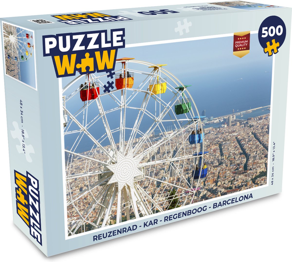 Puzzel Reuzenrad - Kar - Regenboog - Barcelona - Legpuzzel - Puzzel 500 ...