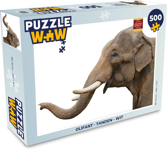 Puzzel Olifant - Tanden - Wit - Legpuzzel - Puzzel 500 stukjes | bol.com