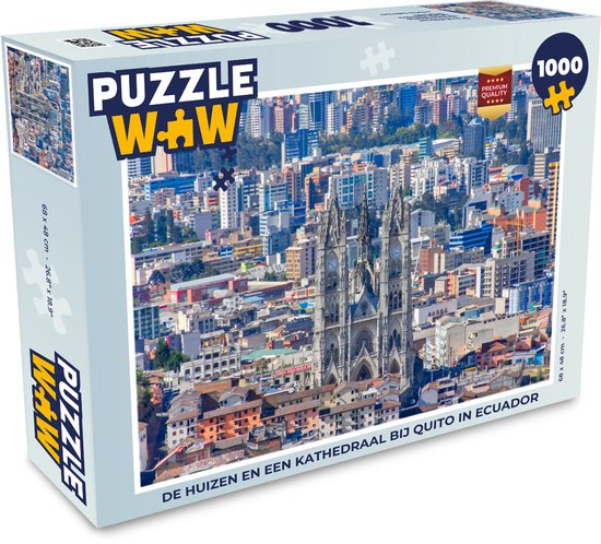 Puzzel De huizen en een kathedraal bij Quito in Ecuador - Legpuzzel ...