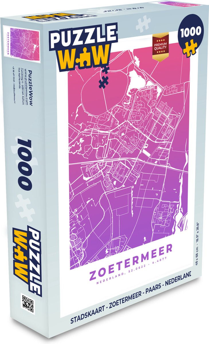 Puzzle City Map - Zoetermeer - Violet - Pays- Nederland - Puzzle ...