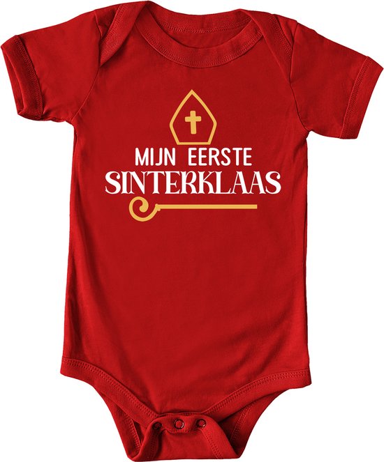 Mijn eerste Sinterklaas - Rompertje - Baby Romper rood - Babybugz ...