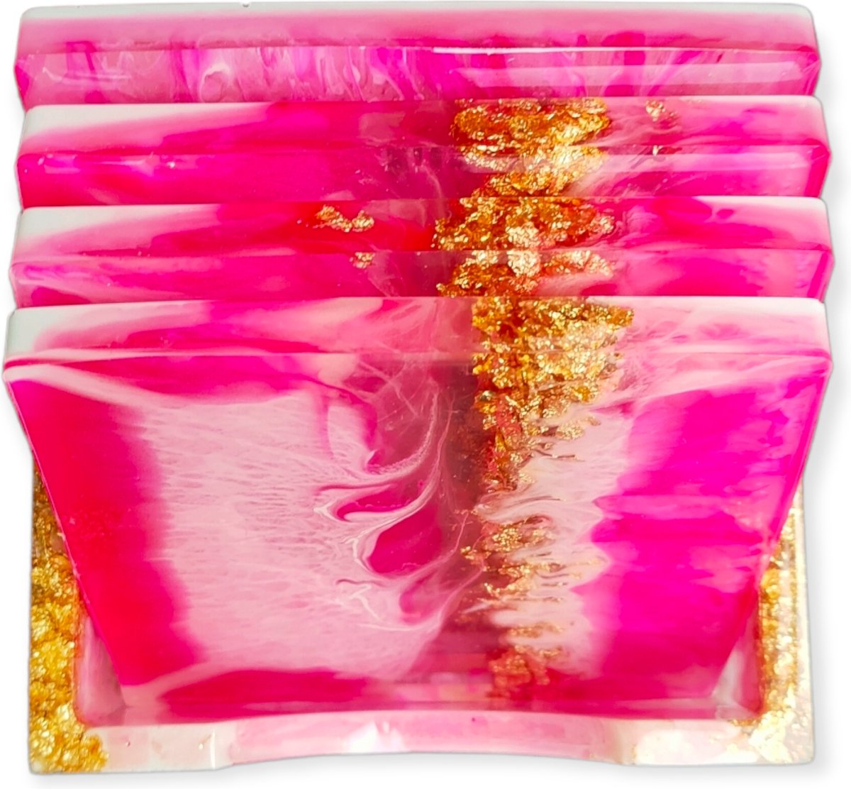 Resin Art JR: Onderzetter set vierkant (4 onderzetters en 1 houder ...