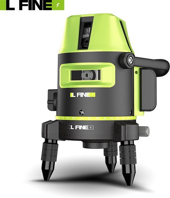 L Fine Zelf Nivellerende Kruislijnlaser met 5 Lijnen - Inclusief 2 Accu ...