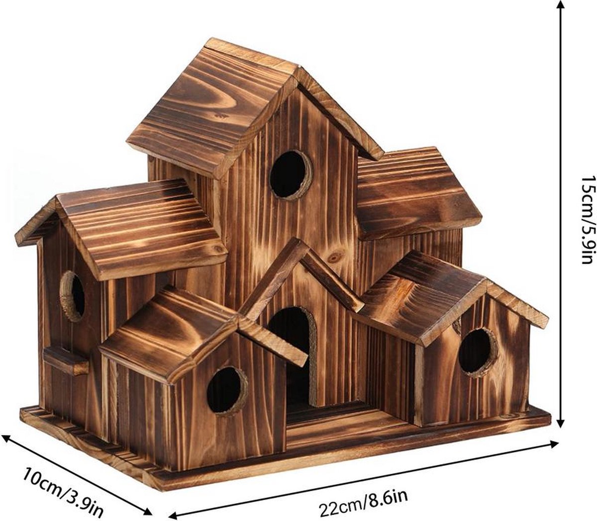 Vogelhotel - Houten vogelhuisje - creatief vogelhuisje - groot ...