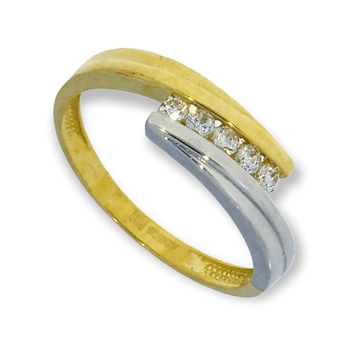 Gouden damesring bicolor zirkonia 14 karaats | bol.com