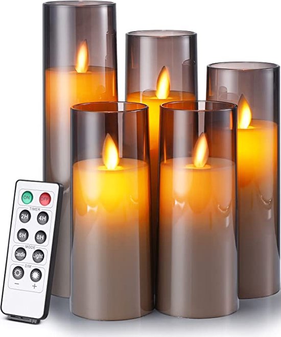 LED-kaarsen - met afstandsbediening en timer - LED-knipperende kaarsen ...