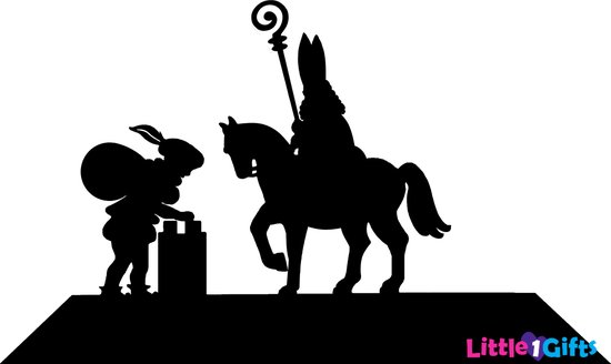 Little1Gifts - Raamsticker - Sinterklaas - Sint en Piet op het dak - Groot | bol