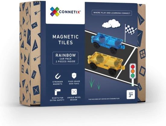 Connetix - 2 auto's of treinen - magnetisch constructiespeelgoed | bol.